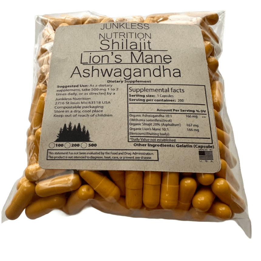 Pure Shilajit Lion's Mane and Ashwagandha - Brain Testosterone and ...